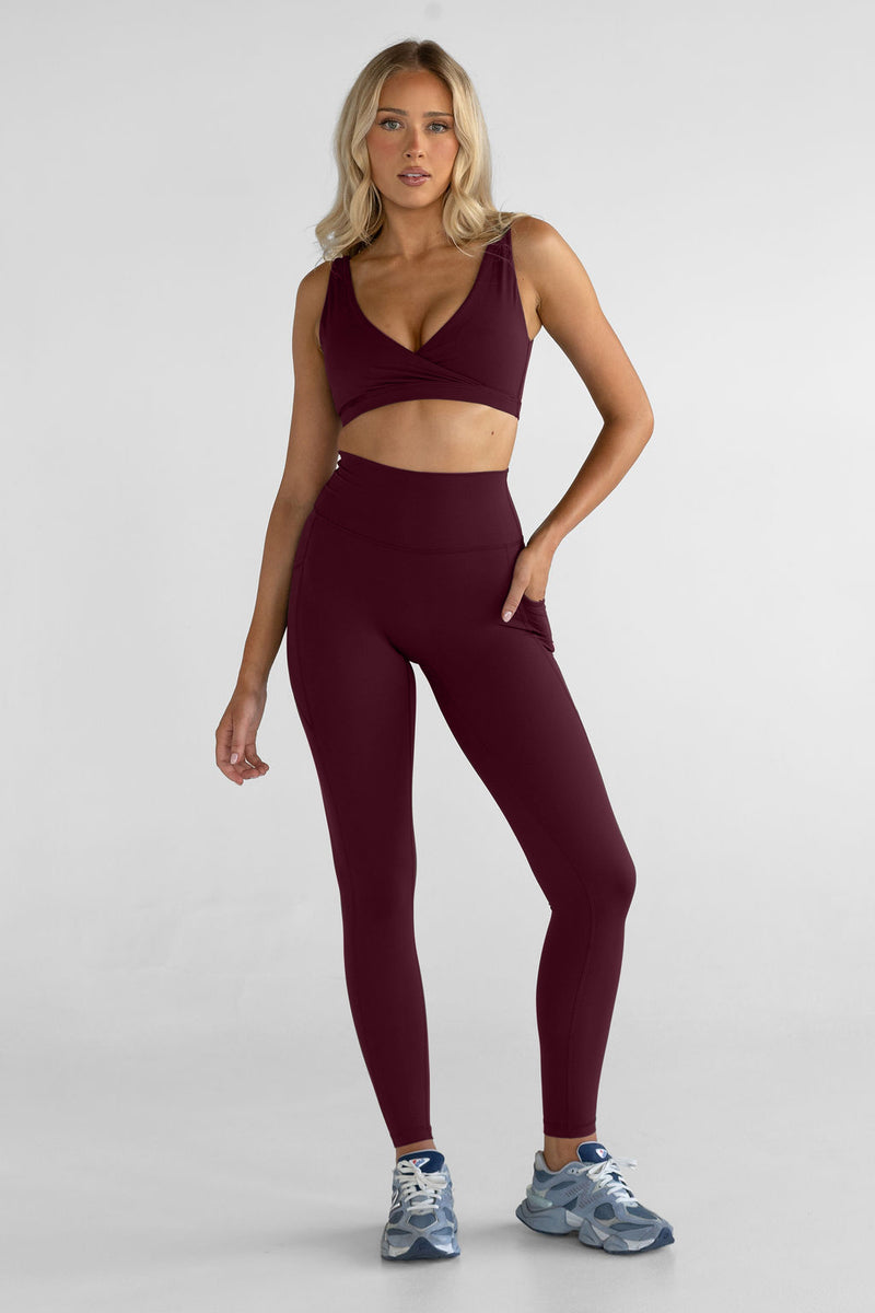 SCULPT Pocket Full Length Leggings - Cherry Cola – LEELO ACTIVE